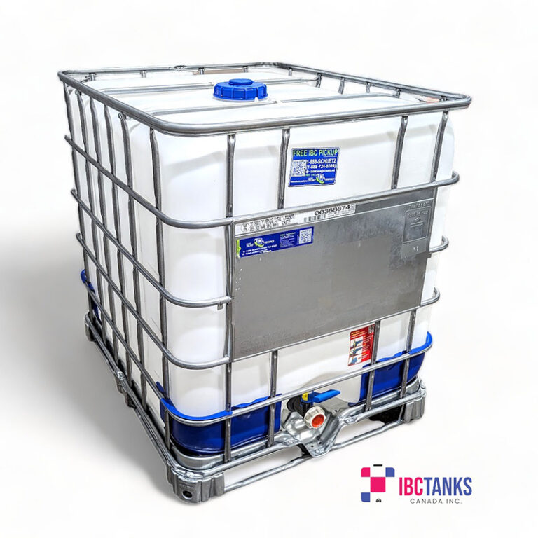 1000 Litre 275 Gallon Rebottled IBC Tote with 2 Inch Ball Valve and ...