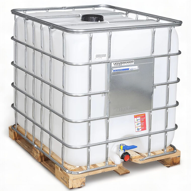 1000 Litre 275 Gallon Rebottled IBC Tote with 2 Inch Ball Valve and ...